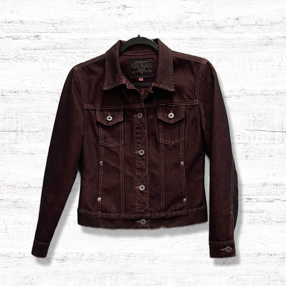 Guess | Jackets & Coats | Guess Womens Pink Black Wash Denim Jean ...